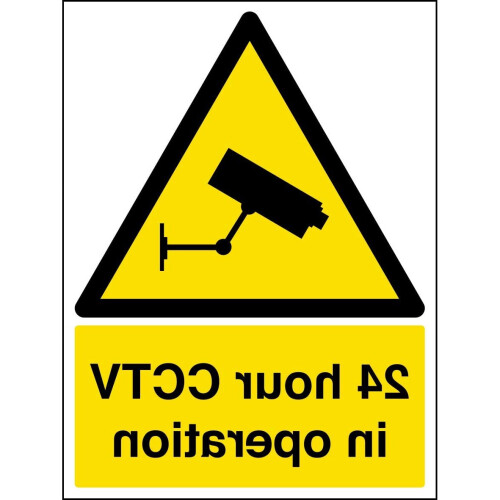 VSafety 6E050AN-W 24 Hour CCTV In Operation Warning Security Sign ...