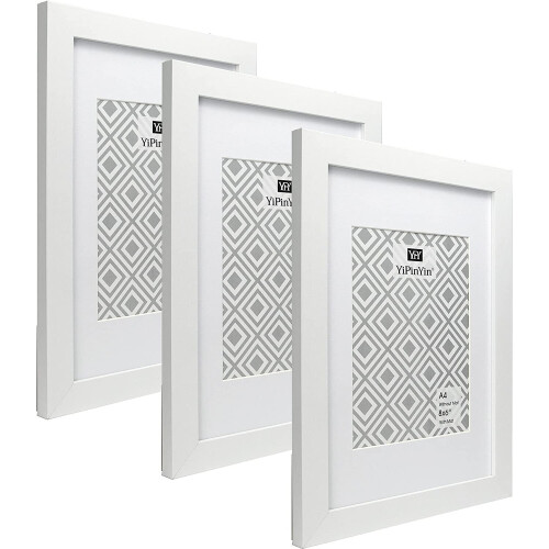 A4 White Photo Frames With Mount for A5(8x6") Set Of 3,Oxford Garllery ...