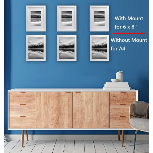 A4 White Photo Frames With Mount for A5(8x6") Set Of 3,Oxford Garllery ...