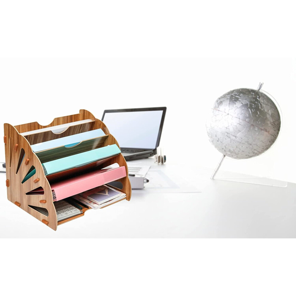 Exerz Wooden Filing Trays, Large Wood Office Desk Stationery Expanding ...