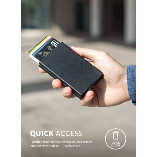 VULKIT Credit Card Holder RFID Protection, Pop Up Metal Card Holder ...