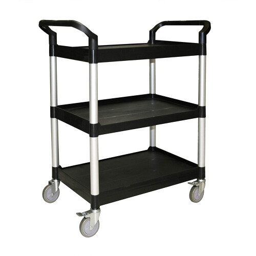 Heavy Duty Black 3 Tier Kitchen Catering Trolley Food Drink Cart ...