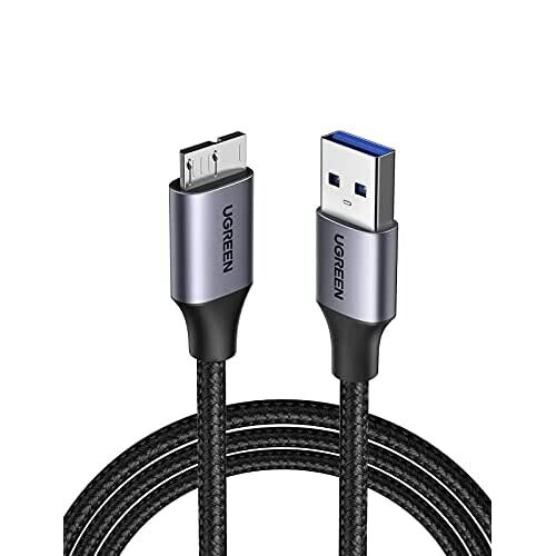 UGREEN Hard Drive Cable Braided USB 3.0 Micro B Lead 0.5M 5Gbps ...