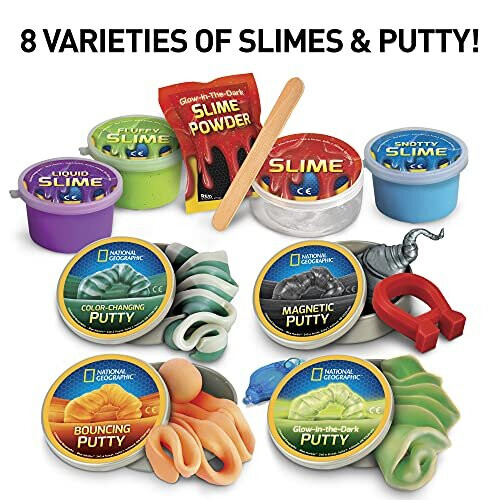 National Geographic Mega Slime Kit & Putty Lab - 4 Types of Amazing ...
