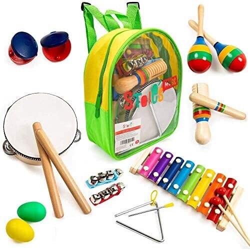Stoie's- 17 Piece Musical Instrument Set for Toddlers, Preschool ...