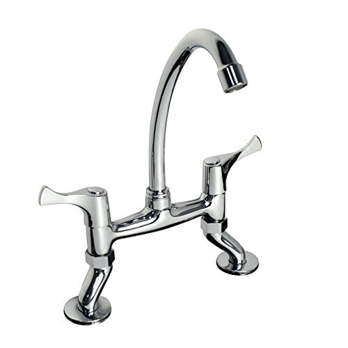 PHASAT Bridge Kitchen Tap 2 Hole,Adjustable Bridge Mixer Tap with ...