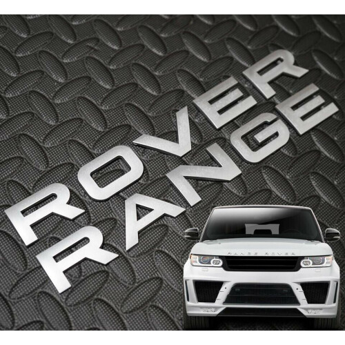 RANGE ROVER Matt Silver Lettering Badge Emblem Front Or Rear For Vogue ...