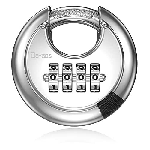 DAYGOS Heavy Duty Combination Padlock - Outdoor Stainless Steel Disc ...