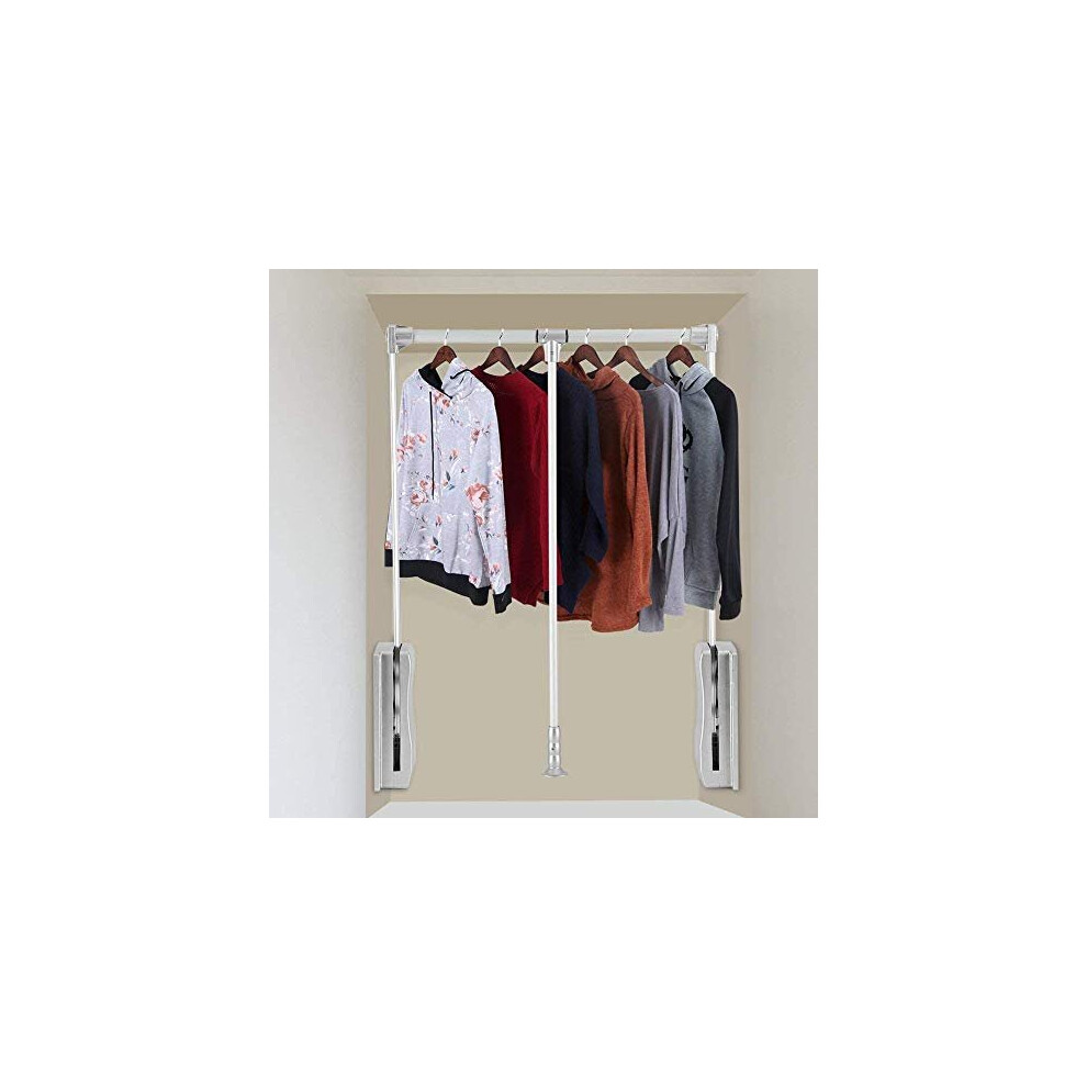 Nisorpa Pull Down Wardrobe Rail Adjustable 890-1210mm Wardrobe Lift ...