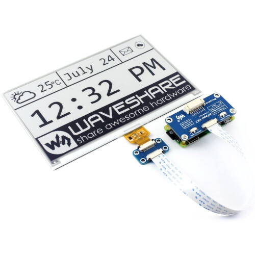 Waveshare 7.5 Inch E-Paper Display HAT Module V2 Kit 800x480 Resolution 3.3v/5v E-Ink Electronic ...