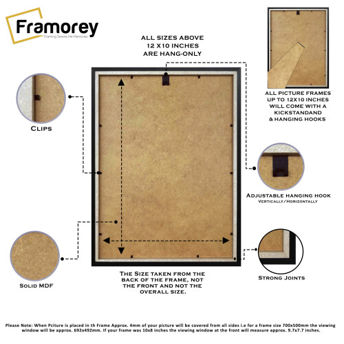 (12x6 Inch) Thin Matt Black Photo Frame / Picture Frame / Poster Frames ...