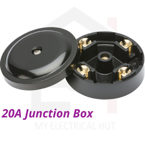 20A Junction Box 4 Terminal 59mm Electrical Wiring Connector Black on OnBuy