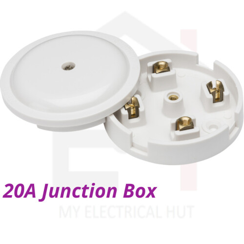20A Junction Box 4 Terminal 79mm Electrical Wiring Connector White on OnBuy