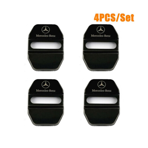 Mercedes Benz 4PCS Door Lock Cover Chrome Catch Badge AMG For A B C E S ...