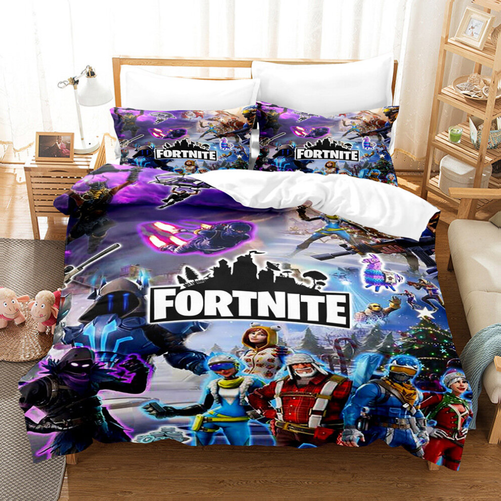 (Single(135x200 cm), 21) Fortnite Bedding Single Double Cartoon Quilt ...