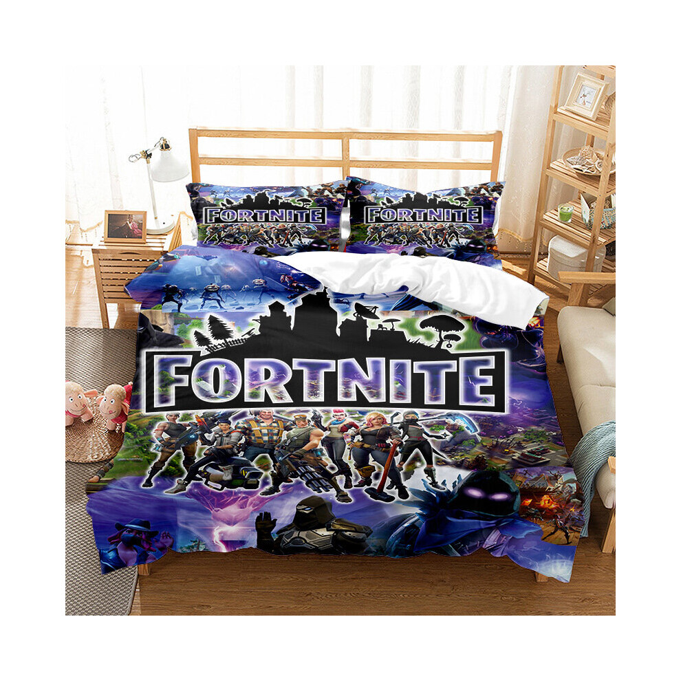 (King(220*240 cm), 7) Fortnite Bedding Single Double Cartoon Quilt ...