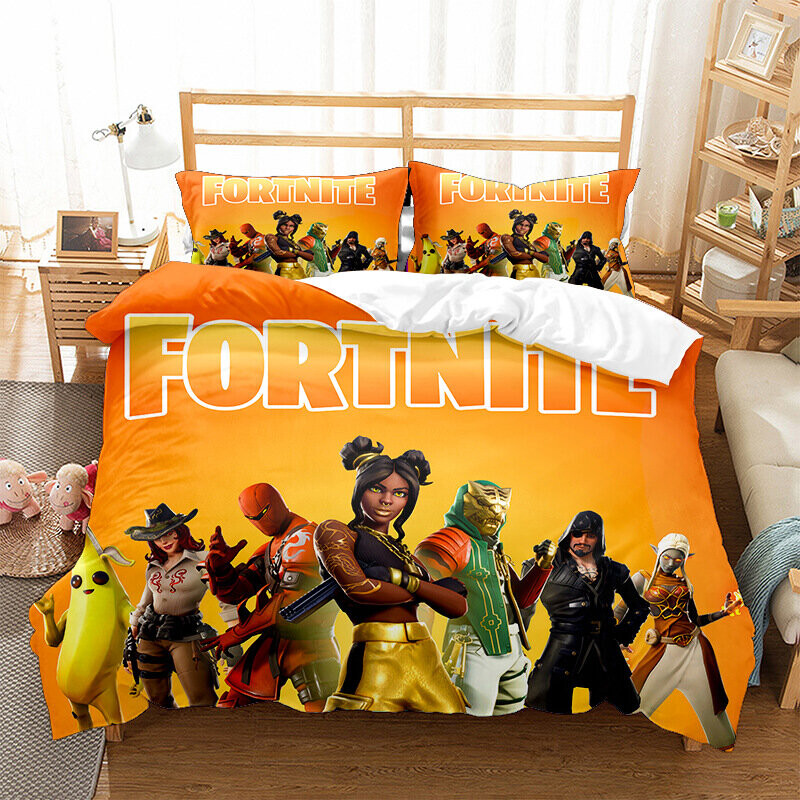 (King(220*240 cm), 16) Fortnite Bedding Single Double Cartoon Quilt ...
