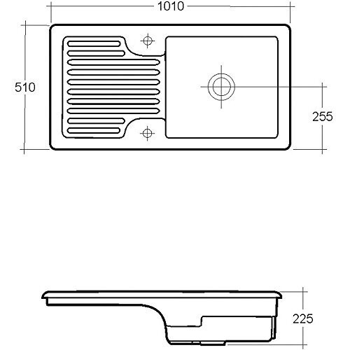 RAK Ceramics New Gourmet Sink 4 Reversible 1.0 Bowl White Ceramic ...