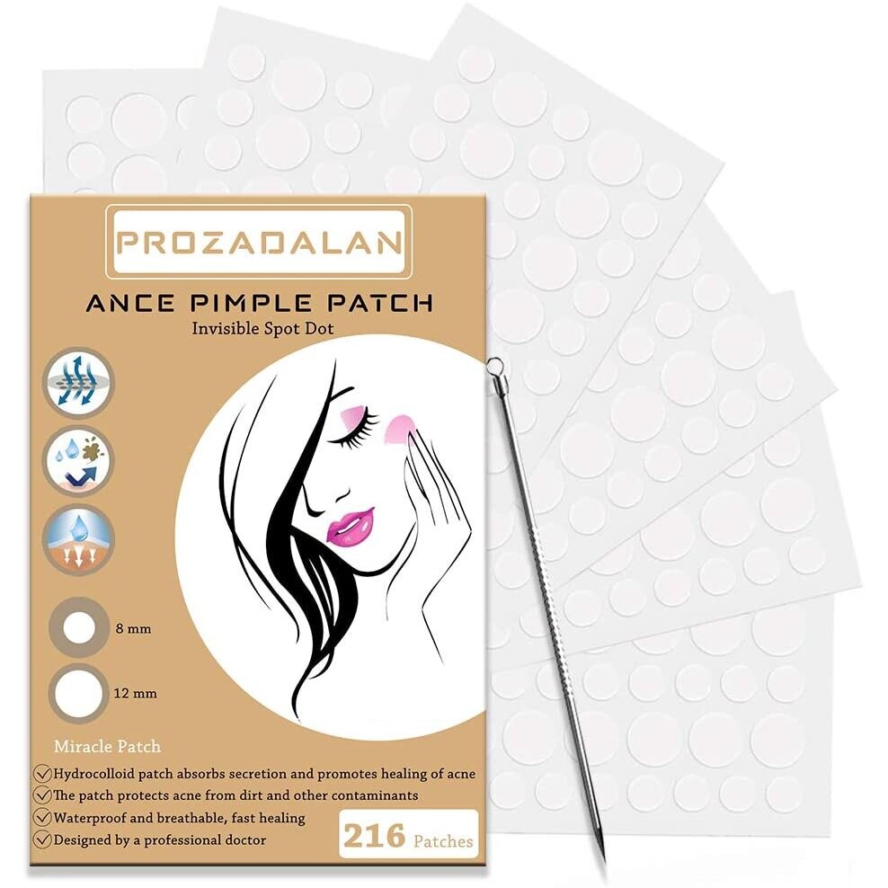 Acne Patches, 8/12mm Invisible Hydrocolloid Acne Pimple Patch ...