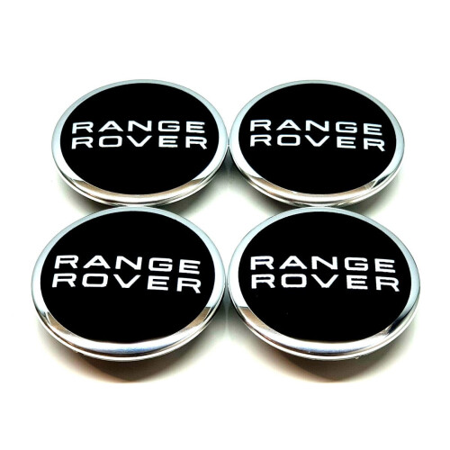 Black Range Rover Wheel Center Caps Hub Badges 63mm 4 PCS For Evoque ...