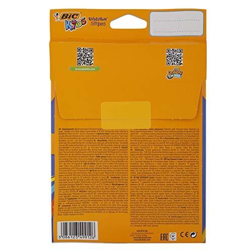 BIC Kids Evolution Stripes Colouring Pencils - Assorted Colours, Pack ...