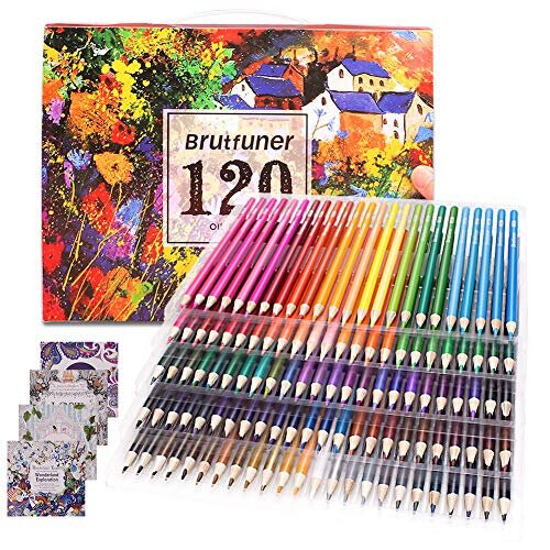 Colouring Pencils Adult Coloring Book Artist 120 Colour Pencil Set for ...