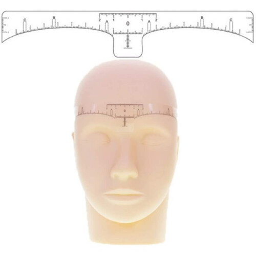 50Pcs Clear Graduated Disposable Self-Adhesive Eyebrow Ruler ...