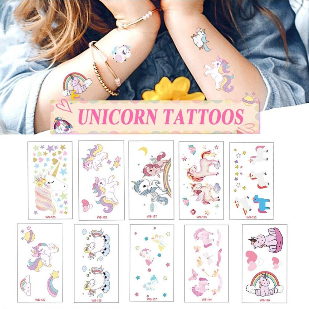 40 Sheets Temporary Tattoo for kids, Unicorn & Dinosaur & Pirate ...