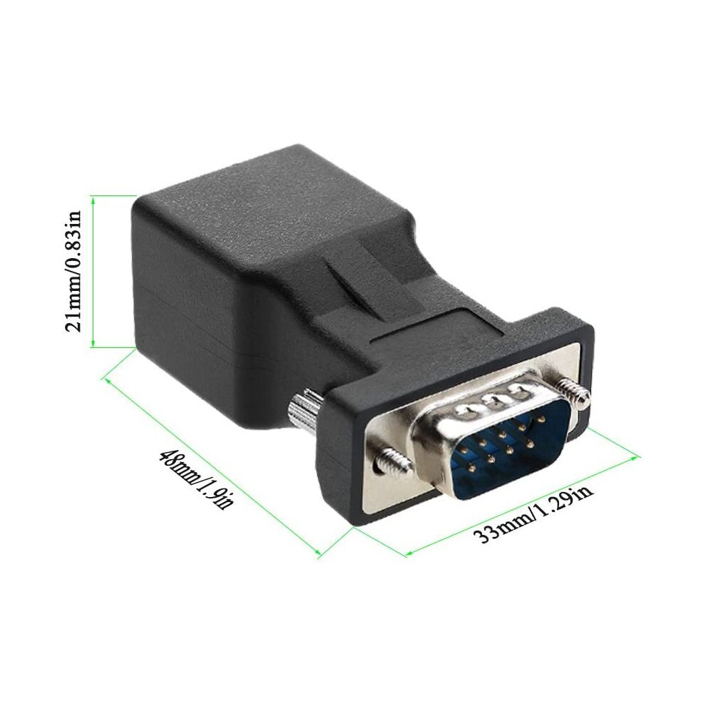 RJ45 to RS232 Extender,LFHUKEJI DB9 9-Pin Serial Port Male to RJ45 ...