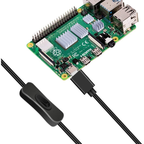 GeeekPi Raspberry Pi 4 Model B Power Supply With On/Off Switch Raspberry Pi 4 5V 3A UK Plug ...