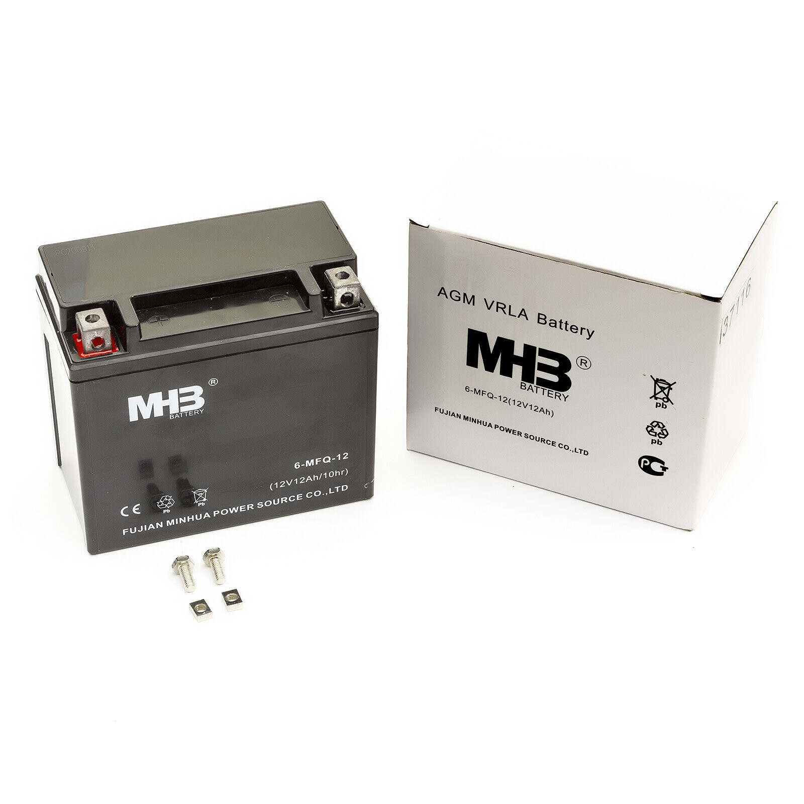 MHB Lead Acid Sealed Battery 12v 10A Replace Yuasa YTX12-BS Motorcycle ...