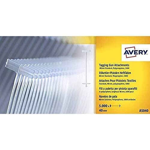 Avery AS040 Tag Attachments for Standard Tagging Gun, (40 mm, Box of ...