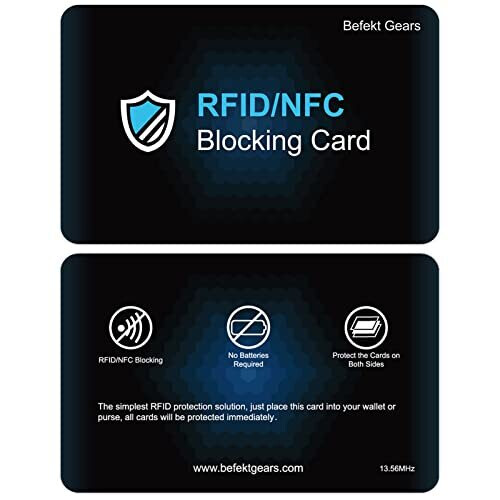 RFID/NFC Blocking Card by Befekt Gears [2 Pack], Credit Card Protector ...