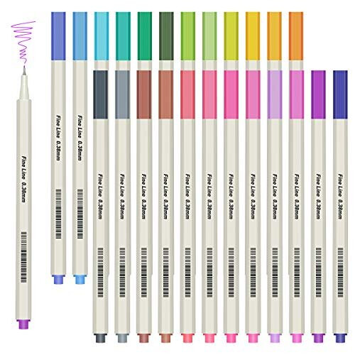 Fineliner Pens APOGO 24 Colour No Bleed Fine Line Pen 0.38mm, Fine ...