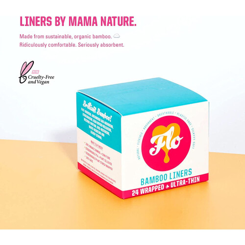 Flo Organic Bamboo Panty Liners Slim, Individually Wrapped ...