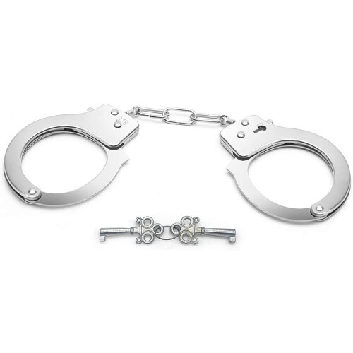 Metal Handcuffs with Keys for Cosplay Police, silver Handcuffs Prop ...