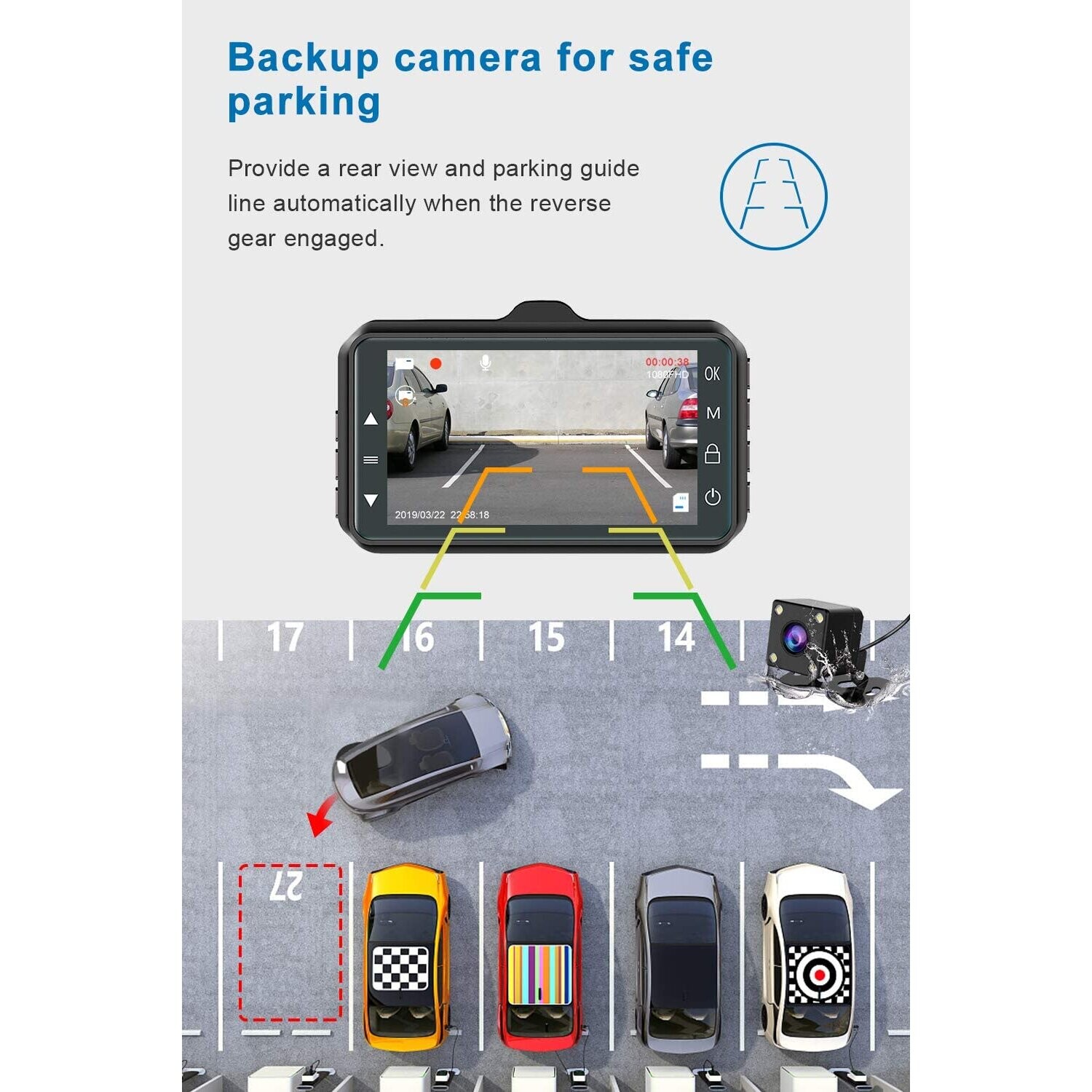 CHORTAU Dash Cam For Cars Front and Rear Full HD 1080P, Dual Dash Cam ...