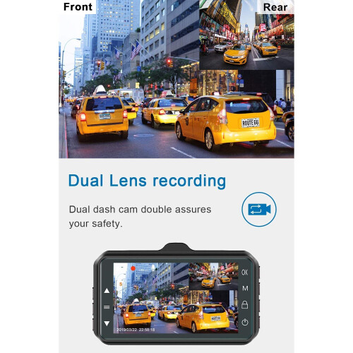 CHORTAU Dash Cam For Cars Front and Rear Full HD 1080P, Dual Dash Cam ...