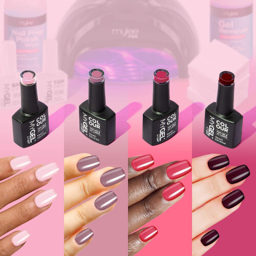 Mylee Complete Professional Gel Nail Polish LED Lamp Kit, 4x MyGEL ...