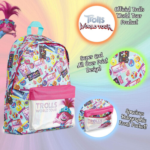 Trolls School Bags for Girls Boys, Girls Backpack with Holographic ...