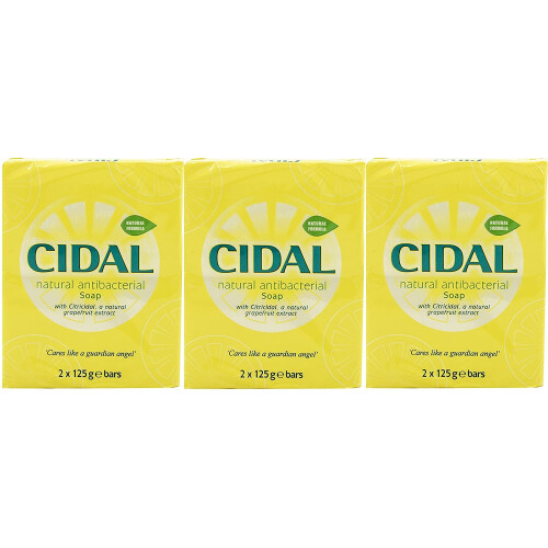 Cidal Natural Antibacterial Soap TWIN PACK 125g x3 (6 soaps) on OnBuy