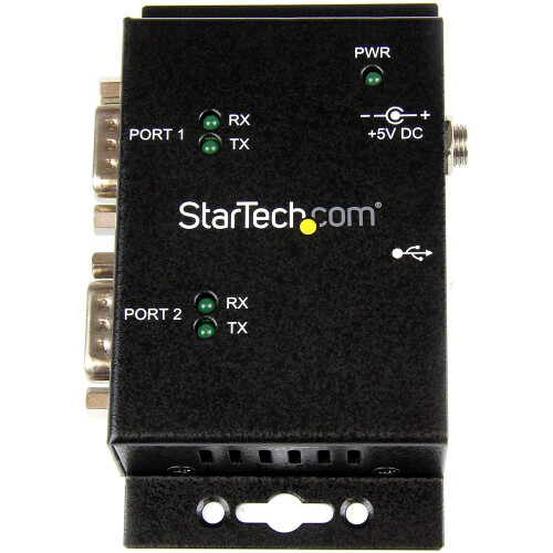 StarTech.com USB to Serial Adapter - 2 Port - Wall Mount - Din Rail Clips - Industrial - COM ...