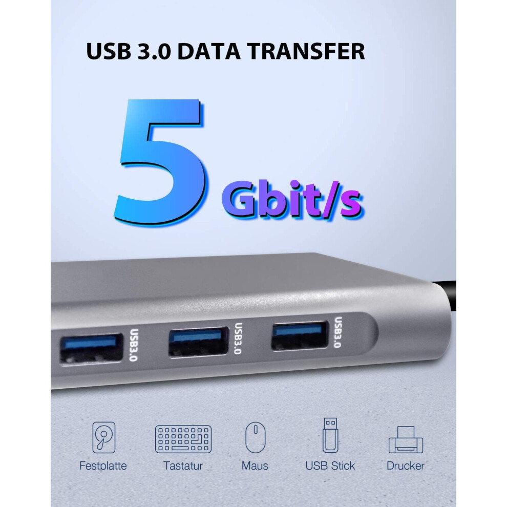 ICY BOX USB-C Dock avec hub HDMI, USB 3.0, Power Delivery, LAN, Lecteur ...
