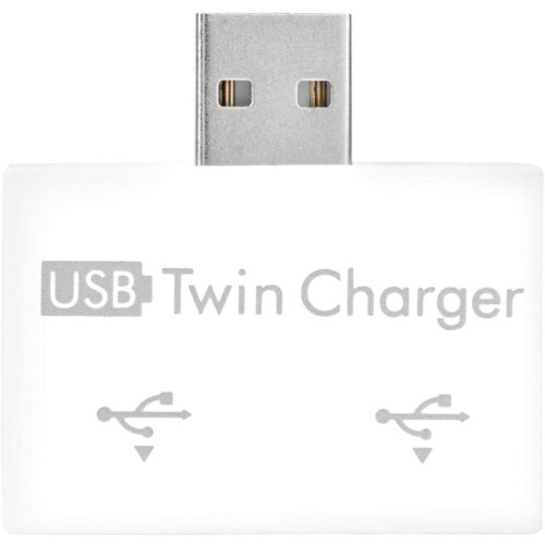 143 USB Hub, Hub USB2.0 Male to 2-Port USB Twin Charger Splitter ...