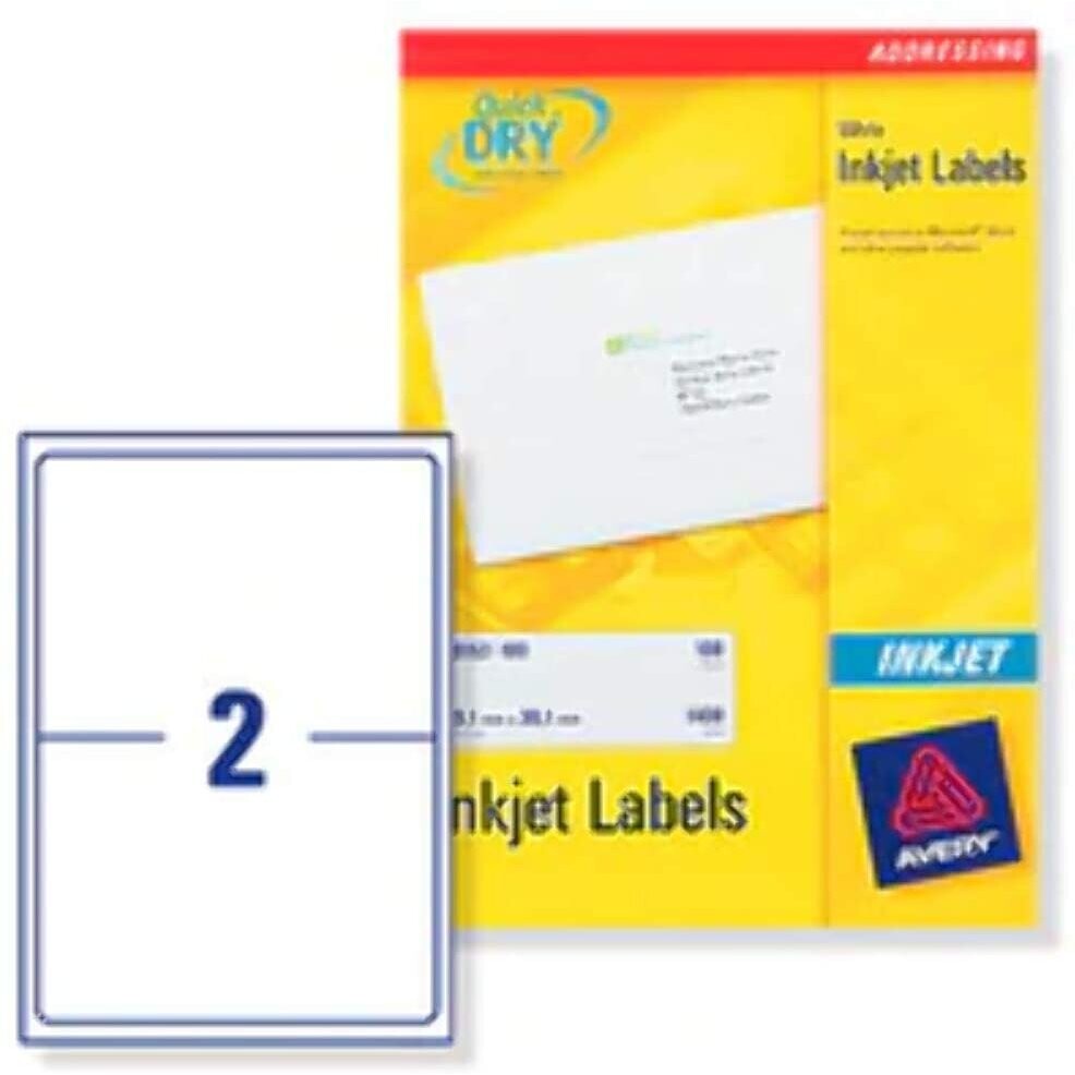 Avery Self Adhesive Parcel Shipping Labels, Inkjet Printers, 2 Labels ...
