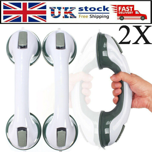 2X Safety Bathroom Bath Shower Hand Grip Grab Suction Rail Bar Handle ...