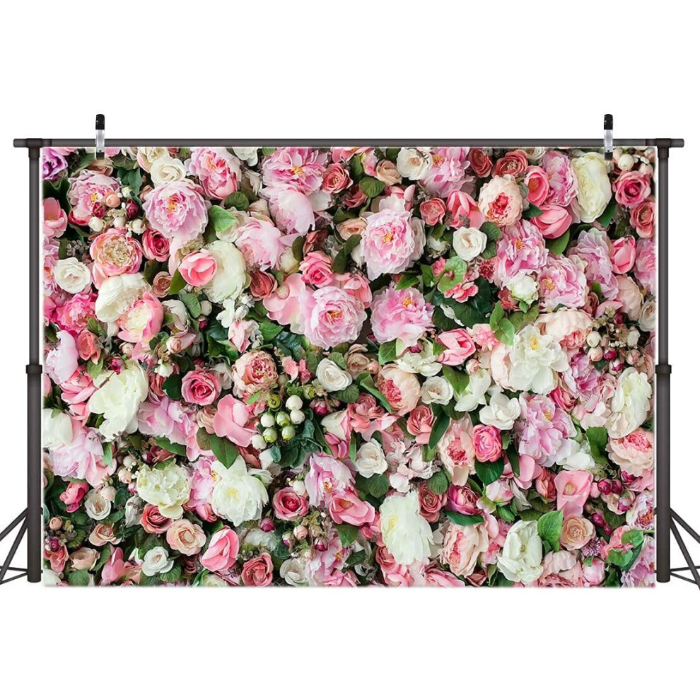 AIIKES 7x5FT Flower Wall Backdrop Wedding Backdrop Romantic Flower ...