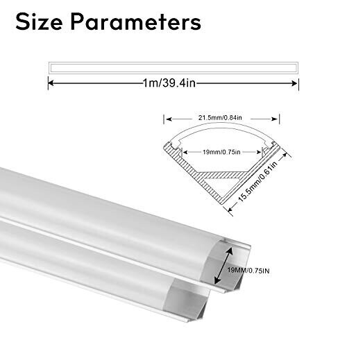 LED Aluminum Profile V-Shape 14x1m, Led Channel with Cover, Led ...