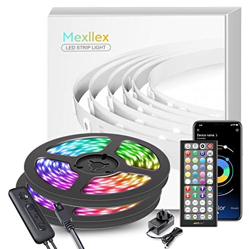 LED Strip Lights 15m (7.5m x 2) Music Sync Color Changing RGB LED Strip ...