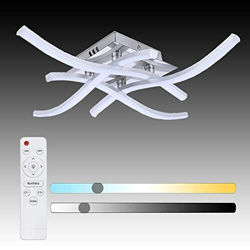 LED Ceiling Light Dimmable Elegant Curved Design LED Ceiling Lamp 4 ...